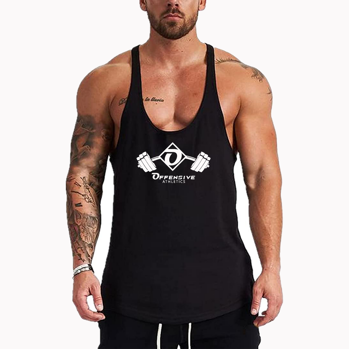 Men's Bodybuilding Stringer Tank Tops Y-Back Gym Fitness – Offensive ...